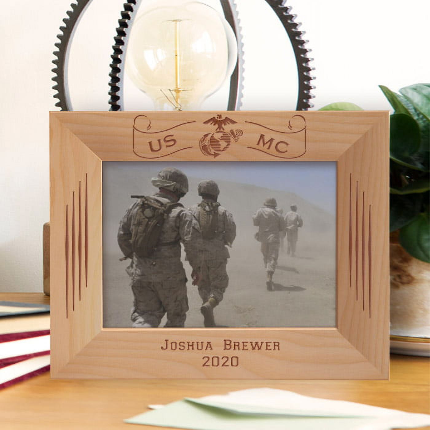 USMC Personalized Wooden Frame-7" x 5" Brown Horizontal - Walmart.com