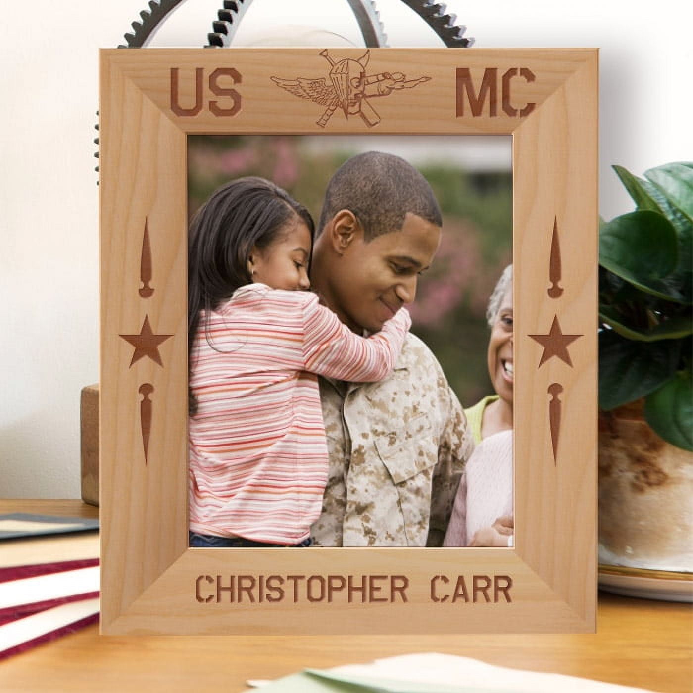 USMC Personalized Wooden Frame 8" x 10" Brown (Vertical) - Walmart.com