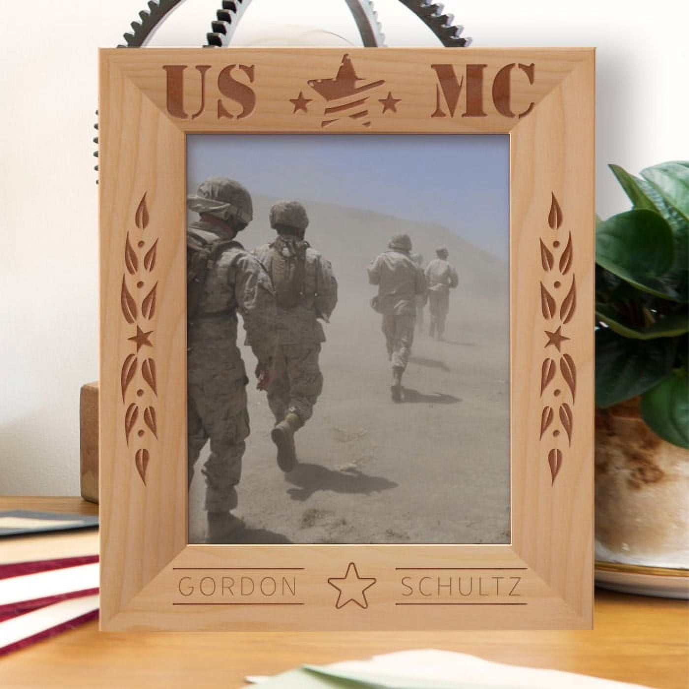 USMC Personalized Wooden Frame 8" x 10" Brown (Vertical) - Walmart.com