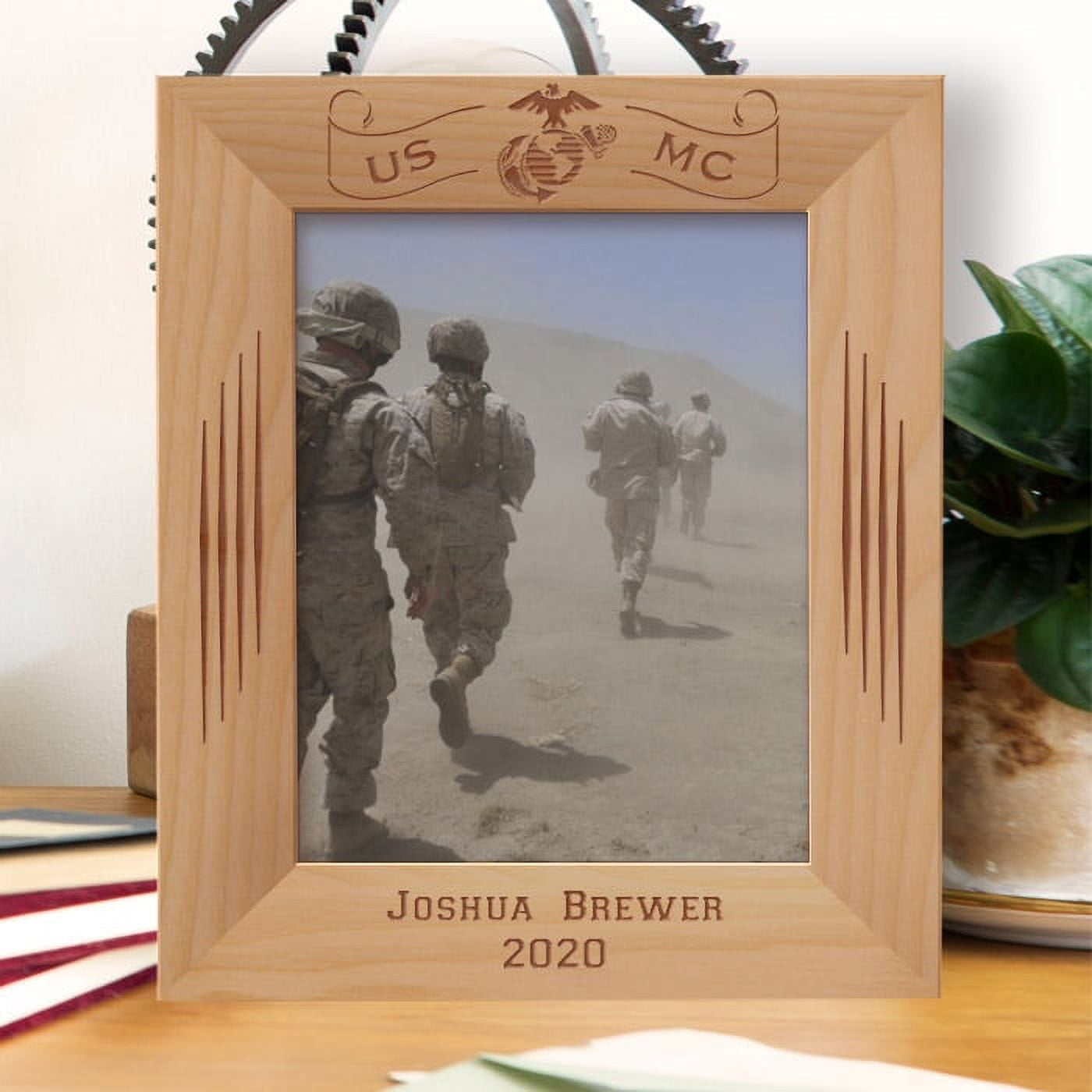 USMC Personalized Wooden Frame 8" x 10" Brown (Vertical) - Walmart.com