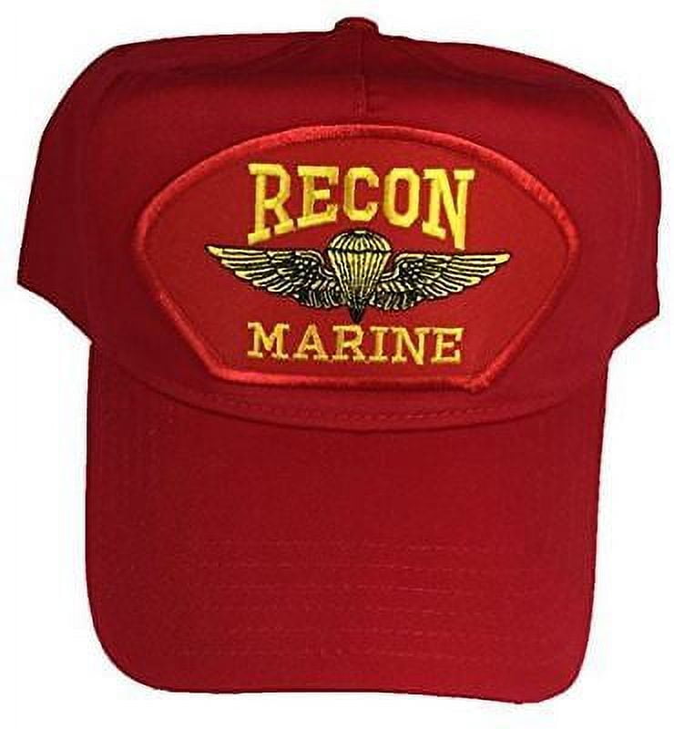 USMC RECON MARINE W/ PARACHUTIST GOLD WINGS RED HAT AIRBORNE ...