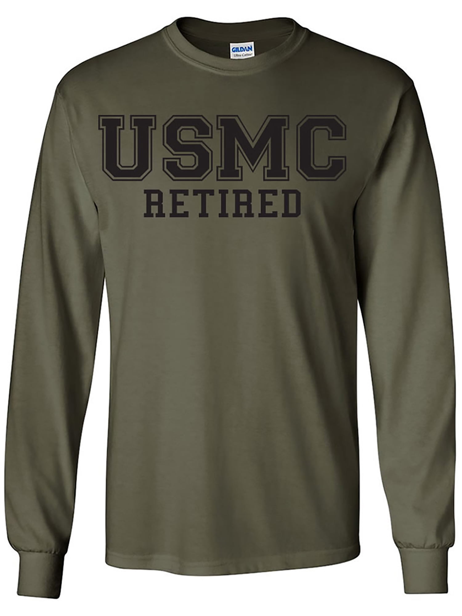 USMC Retired BLACK Logo Long Sleeve T-Shirt - Walmart.com