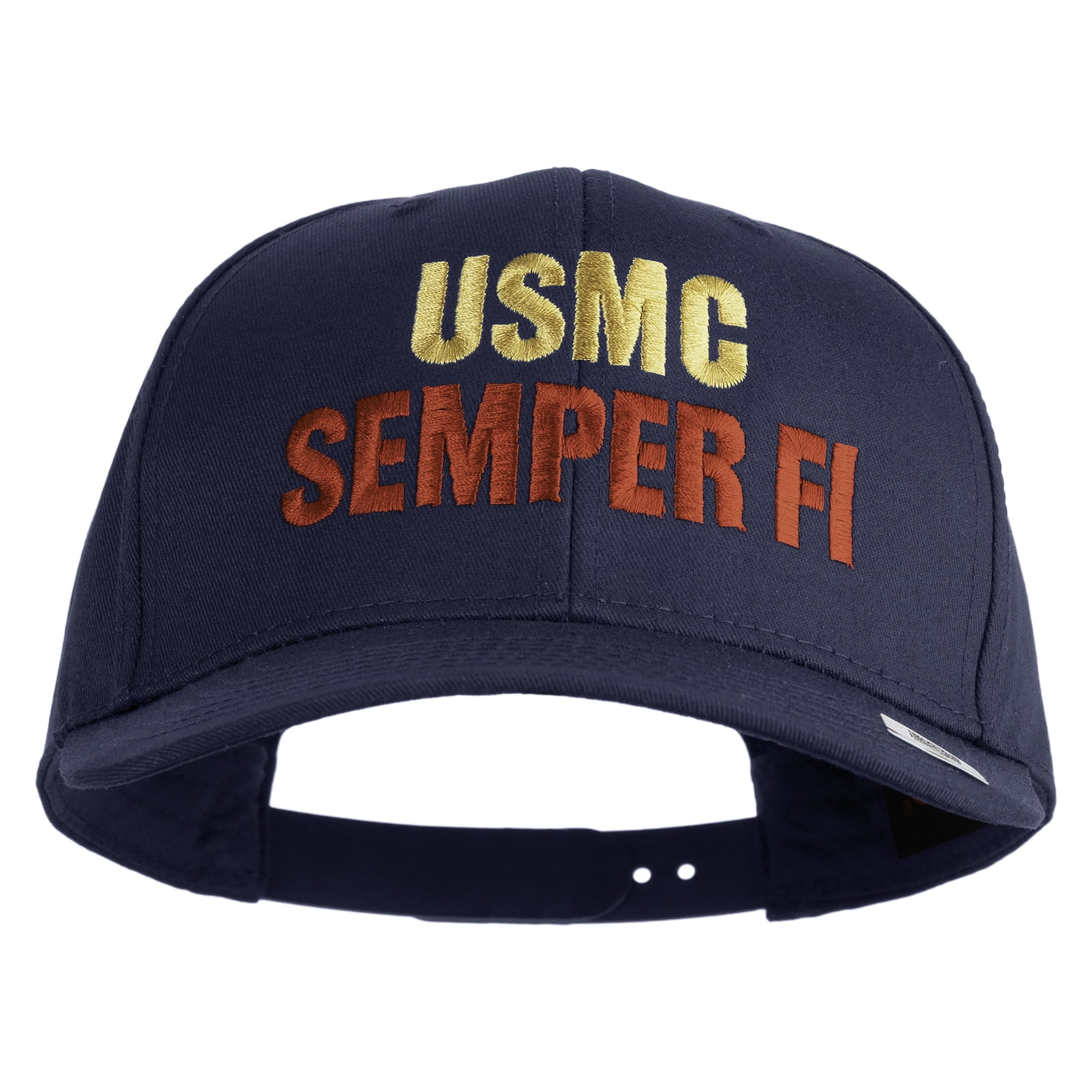 USMC Semper Fi Embroidered Solid Cotton Twill Pro Style Cap - Navy OSFM ...