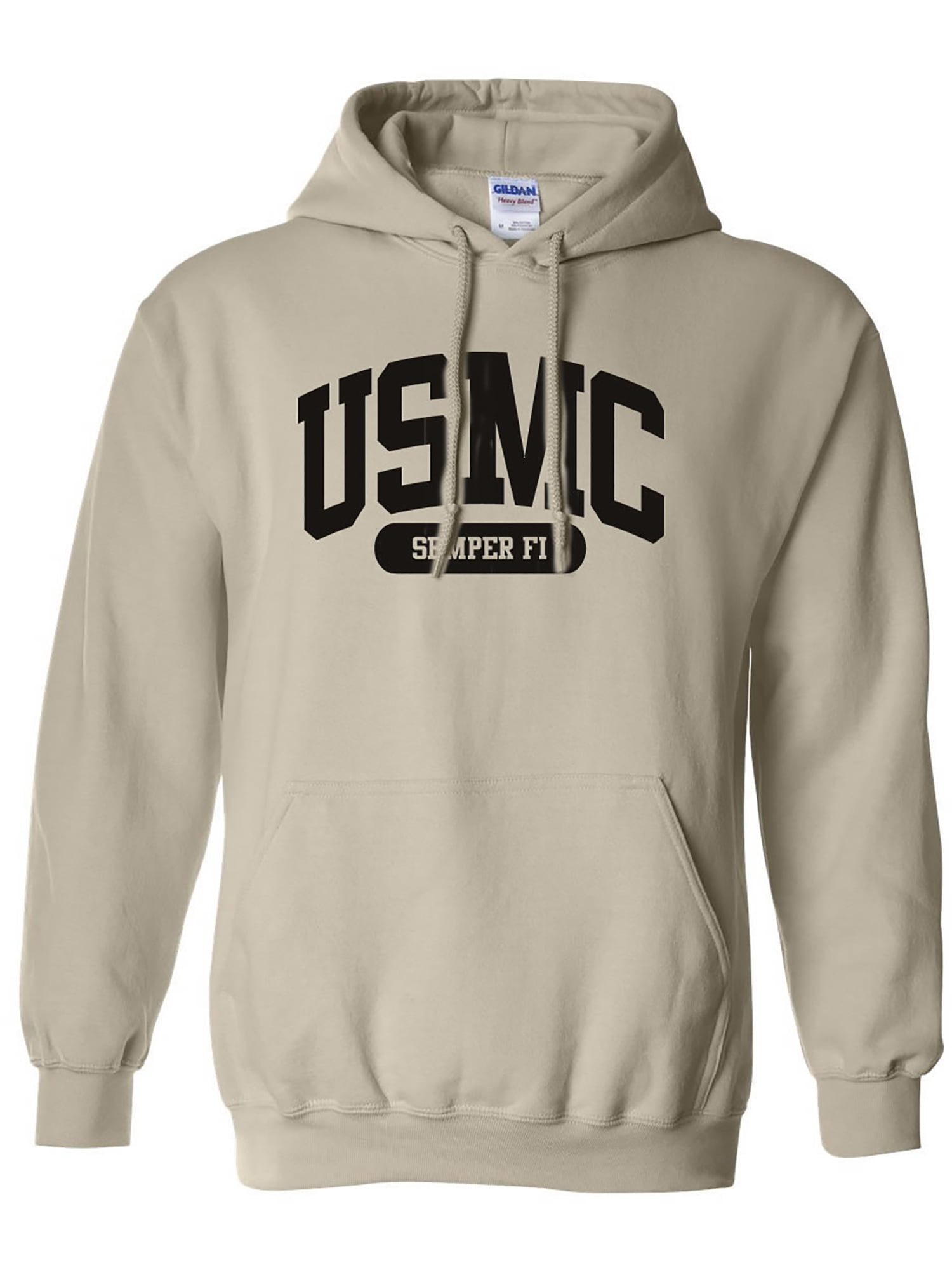 ZeroGravitee USMC Semper Fi Marines Hooded Sweatshirt, Sand Color ...