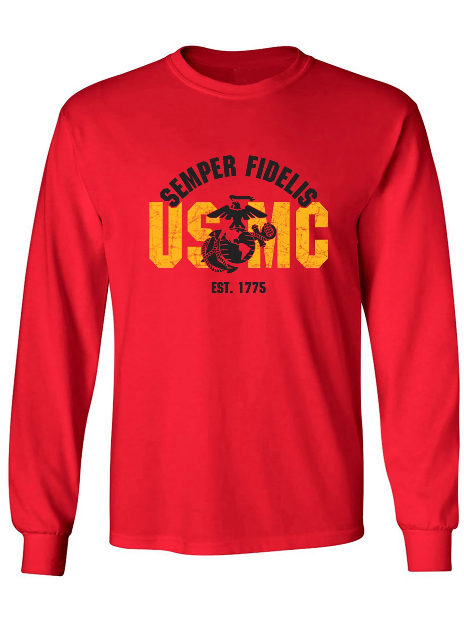 USMC Semper Fidelis Est. 1775 Adult Long Sleeve T-shirt - Walmart.com