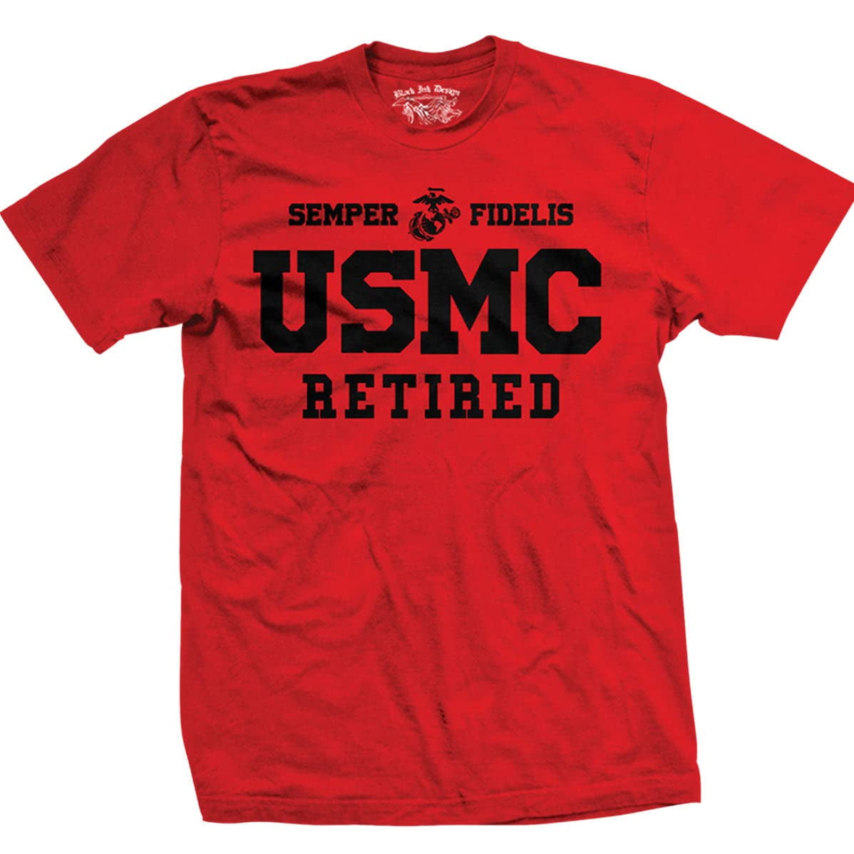 USMC Marines Retired Military Men's Black Ink T-shirt MD - Walmart.com