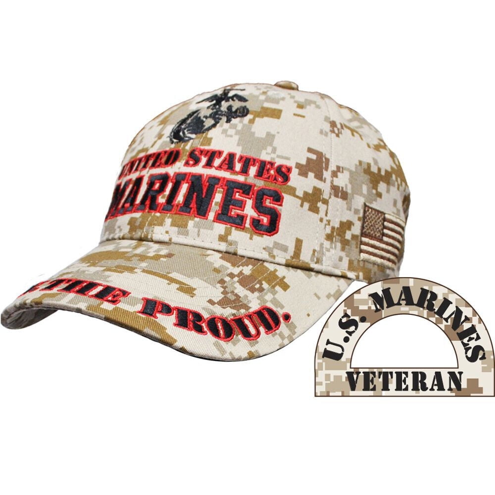 USMC US Marine Corp The Few The Proud Relaxed Fit Military VETERAN Hat ...