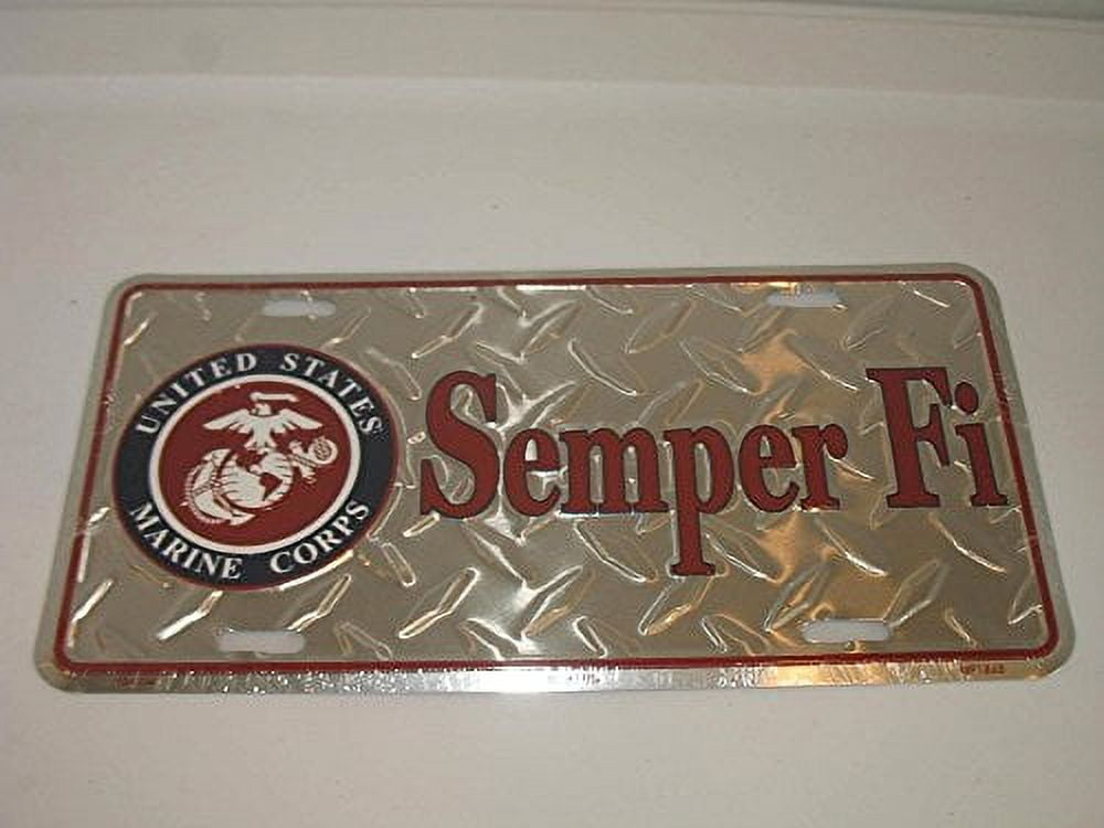 USMC US Marines Marine Corps Semper Fi Diamond Auto Tag 6"x12" License ...