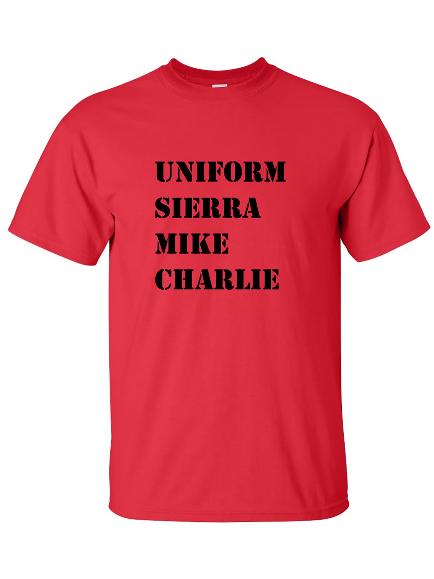 USMC Uniform Sierra Mike Charlie Adult Military Short Sleeve T-Shirt ...
