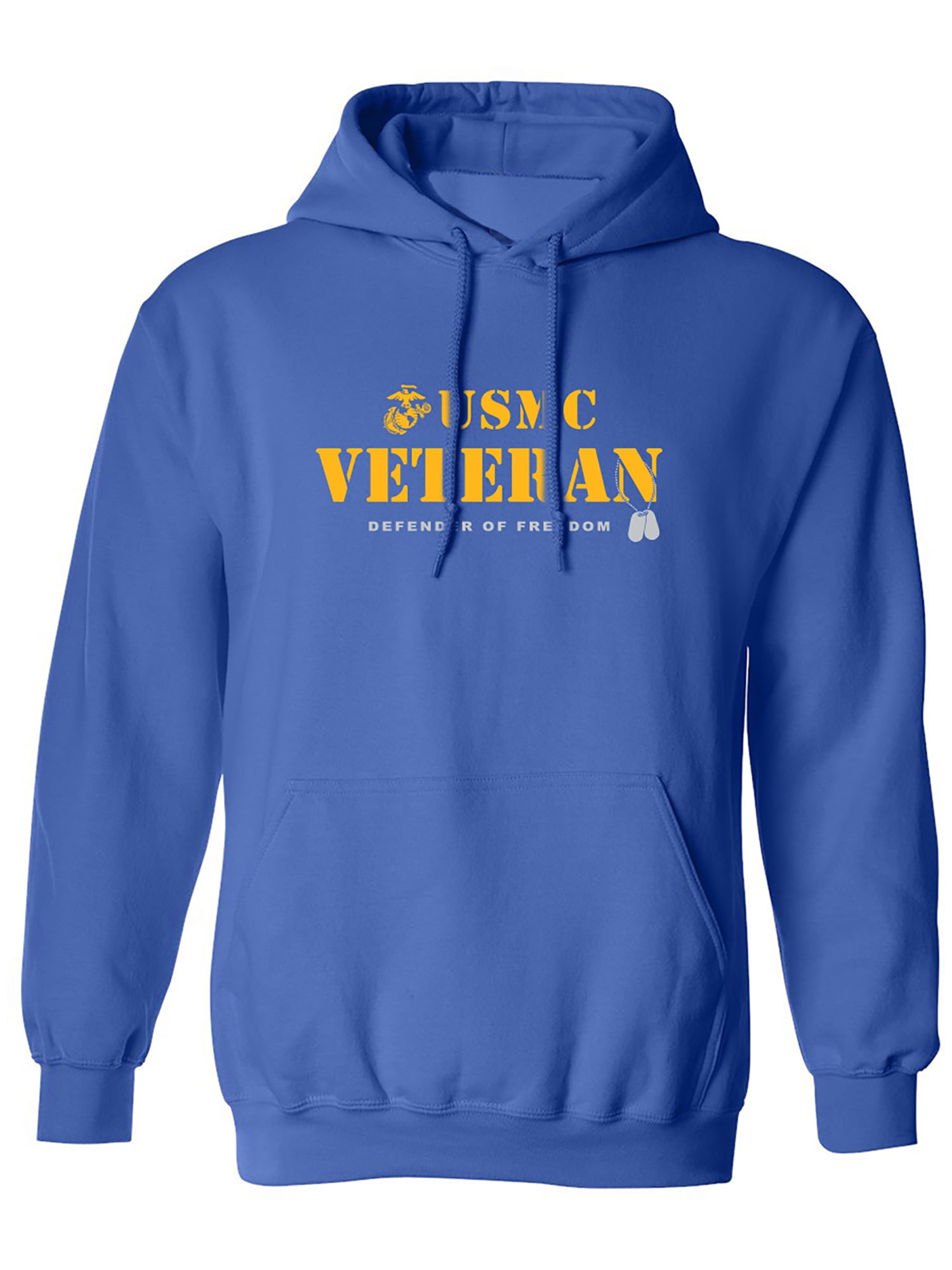 USMC Veteran Defender of Freedom Adult Hooded Sweatshirt - Walmart.com