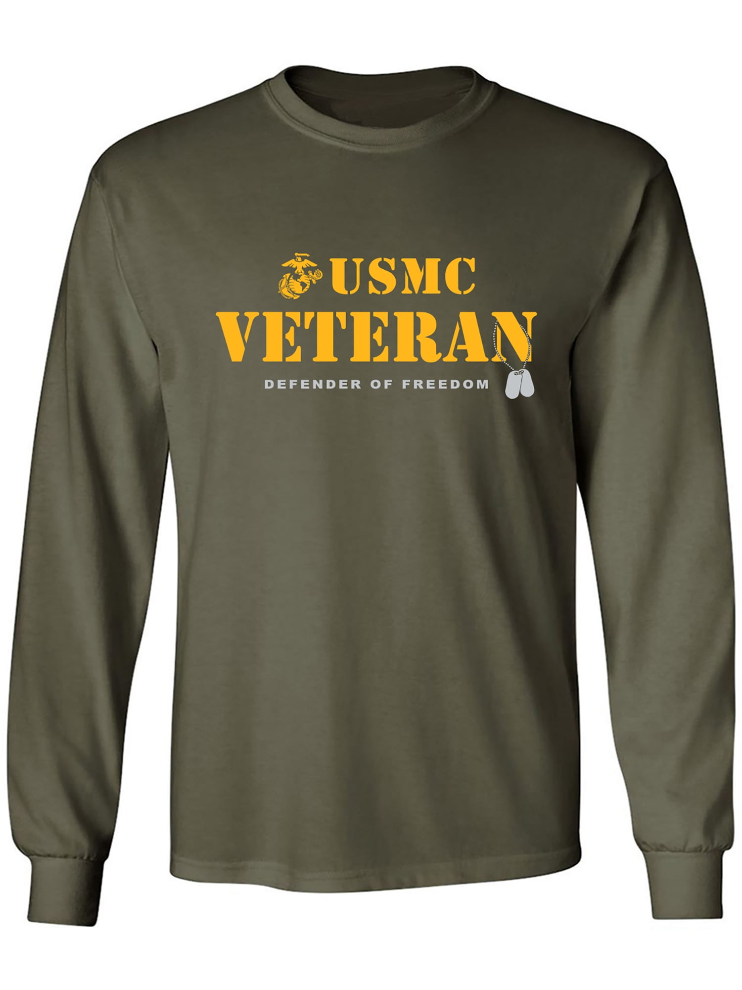 USMC Veteran Defender of Freedom Adult Long Sleeve T-shirt - Walmart.com