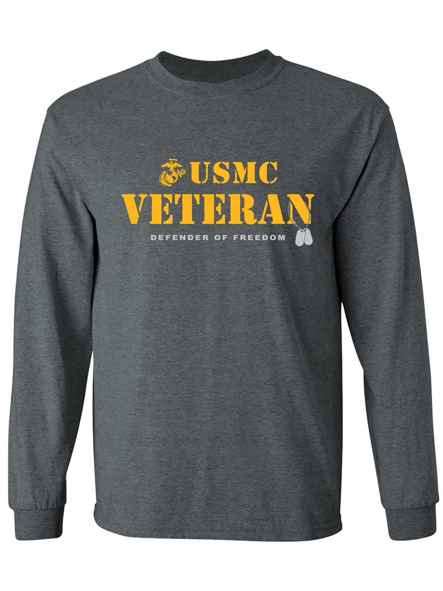 USMC Veteran Defender of Freedom Adult Long Sleeve T-shirt - Walmart.com