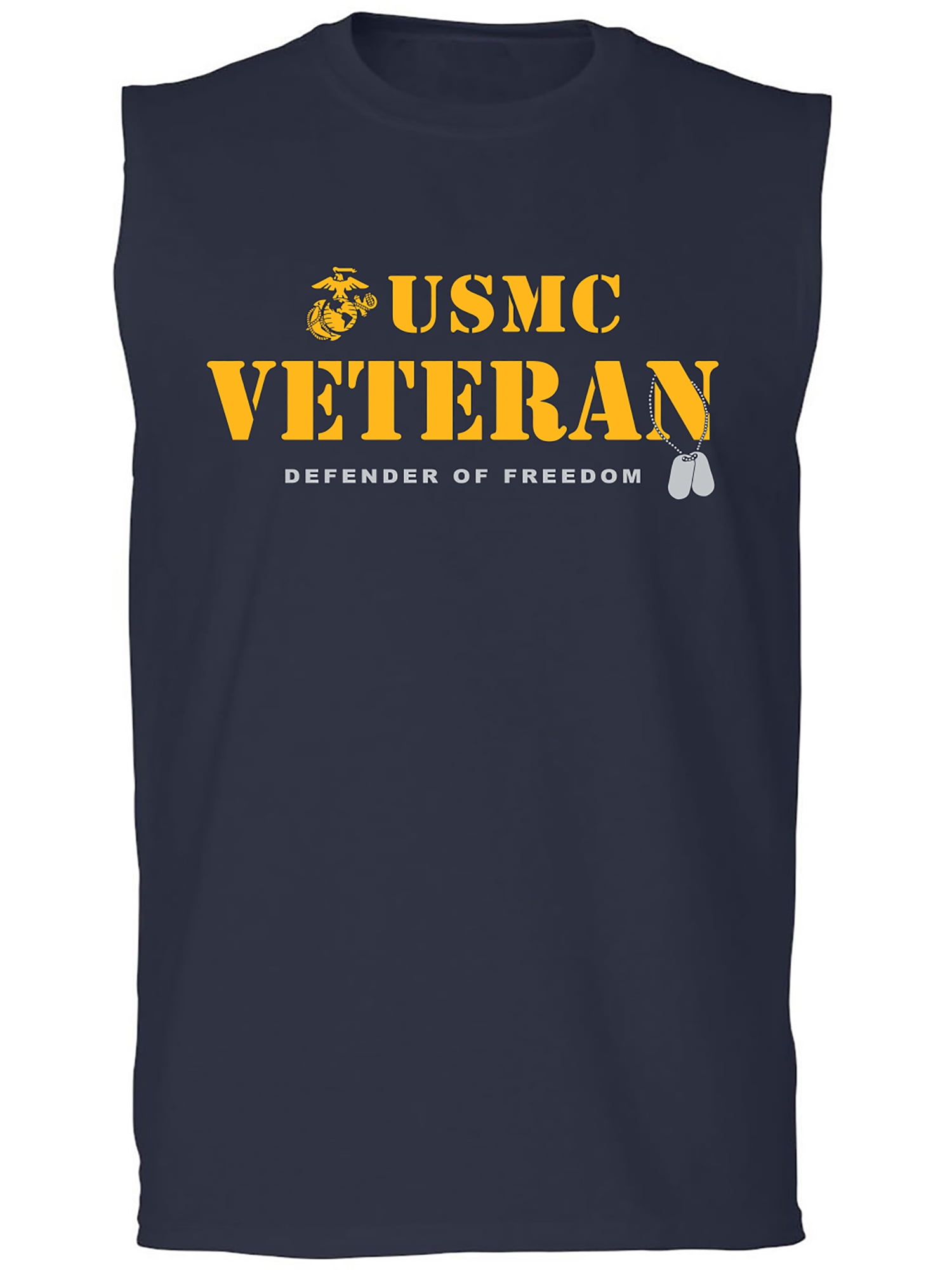 USMC Veteran Defender of Freedom Adult Sleeveless Tee - Walmart.com