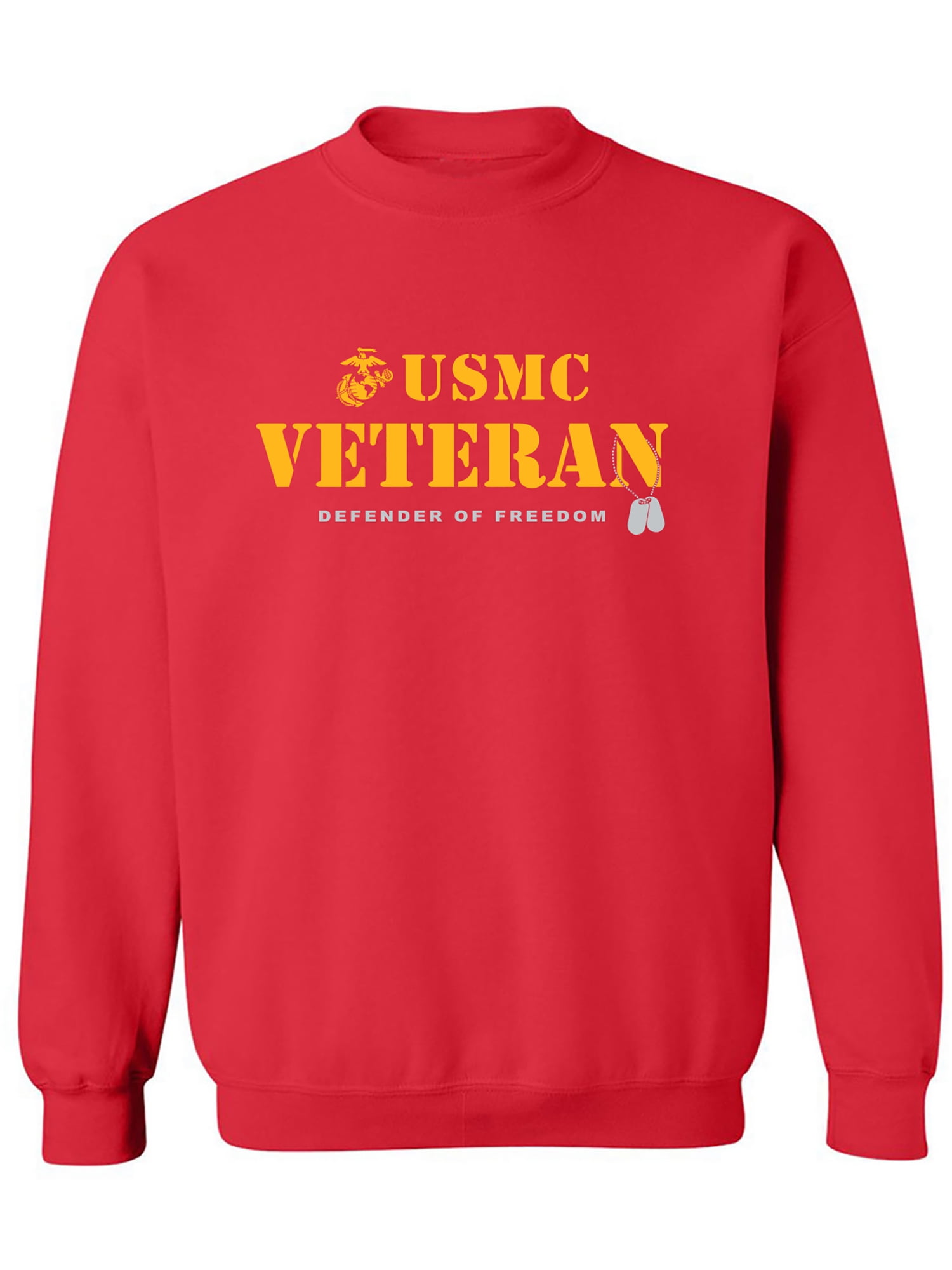USMC Veteran Defender of Freedom Crewneck Sweatshirt - Walmart.com