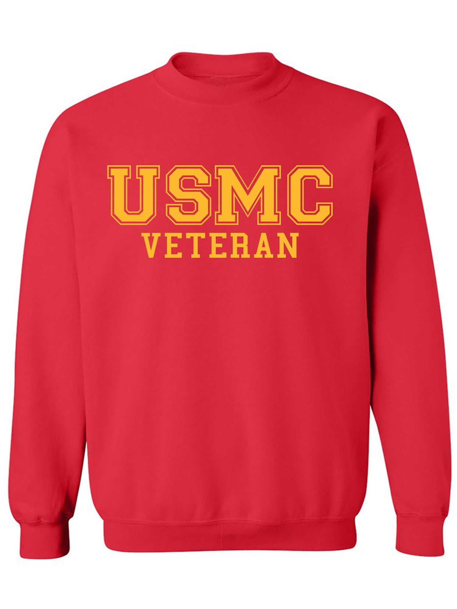 USMC Veteran Gold logo Crewneck Sweatshirt - Walmart.com