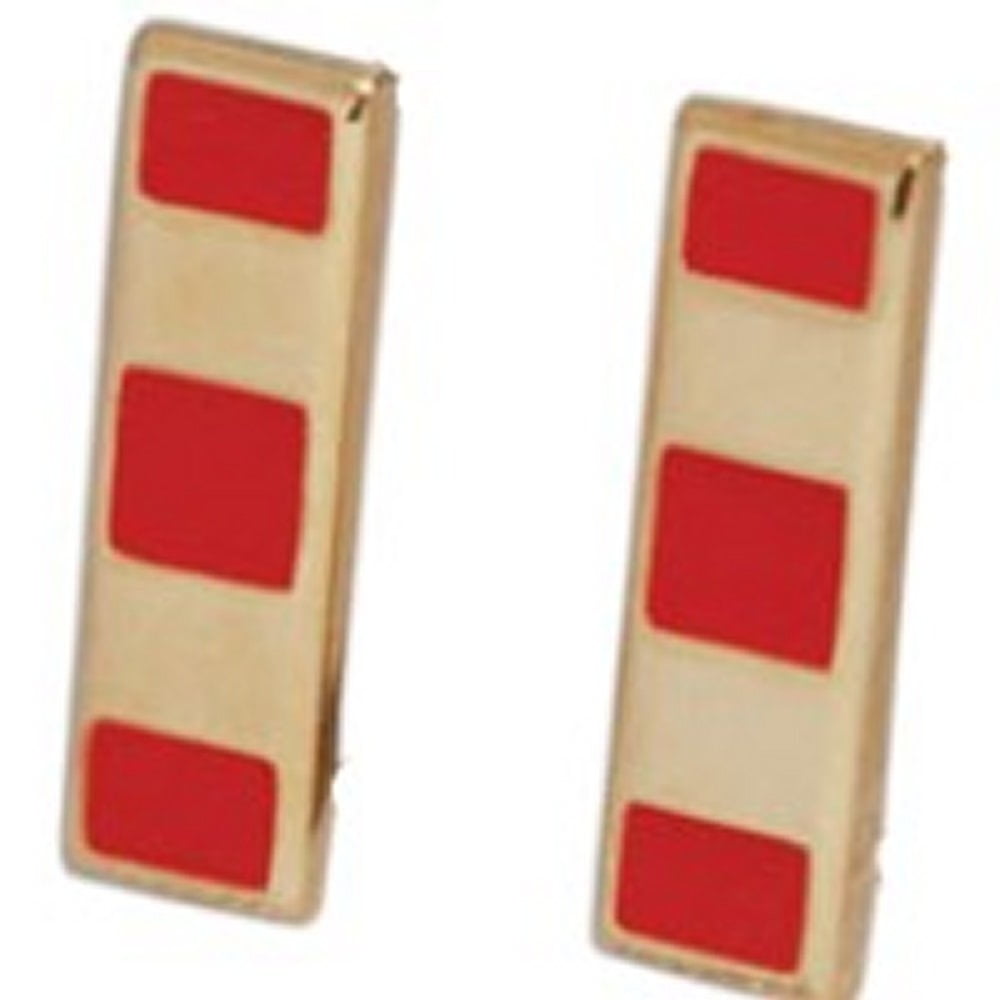 USMC Warrant Officer 2 (WO2) Collar Device Pin Set, Red/Gold, 1-1/8" x ...