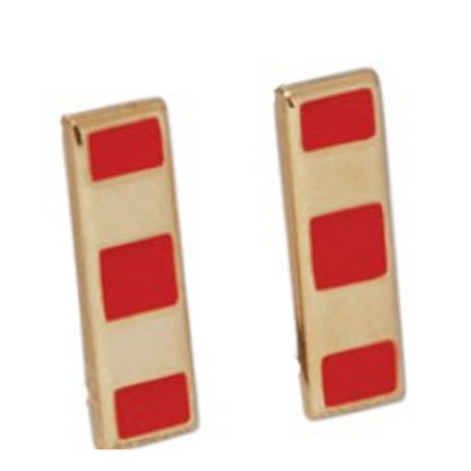 USMC Warrant Officer 2 (WO2) Collar Device Pin Set, Red/Gold, 3/4" x 1/ ...