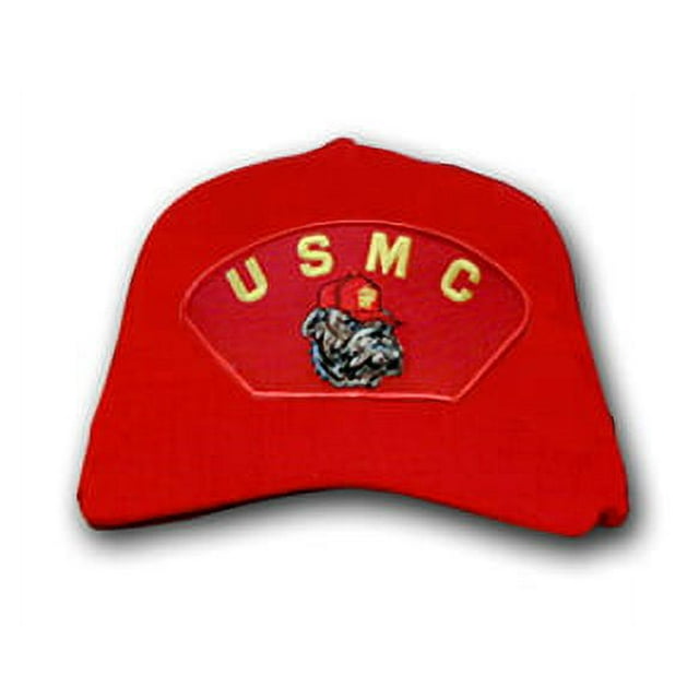 USMC with Bulldog, Red Marine Corps Ball Cap - Walmart.com