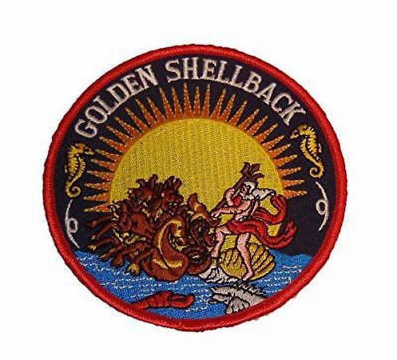 USN NAVY GOLDEN SHELLBACK PATCH LINE CROSSING EQUATOR INTERNATIONAL ...
