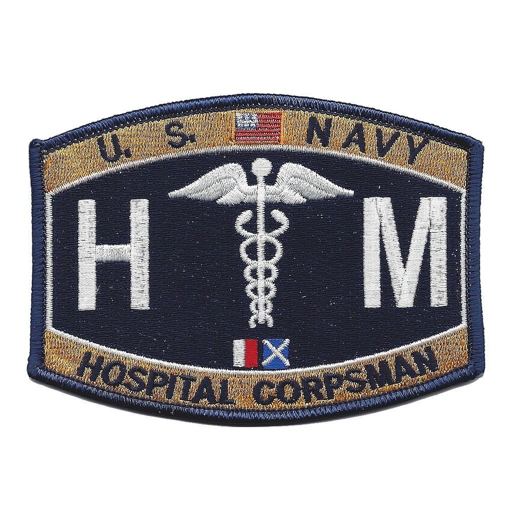 USN NAVY HM HOSPITAL CORPSMAN MOS RATING PATCH SAILOR VETERAN DOC ...