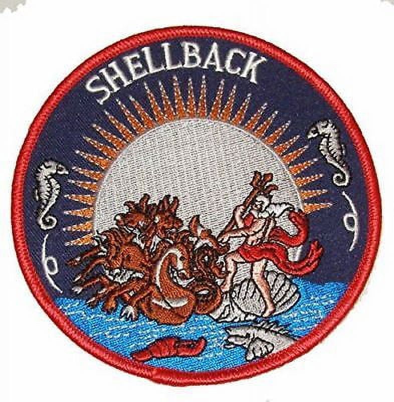 USN NAVY SHELLBACK CROSSING THE LINE PATCH SONS NEPTUNE TRUSTY DAVY ...