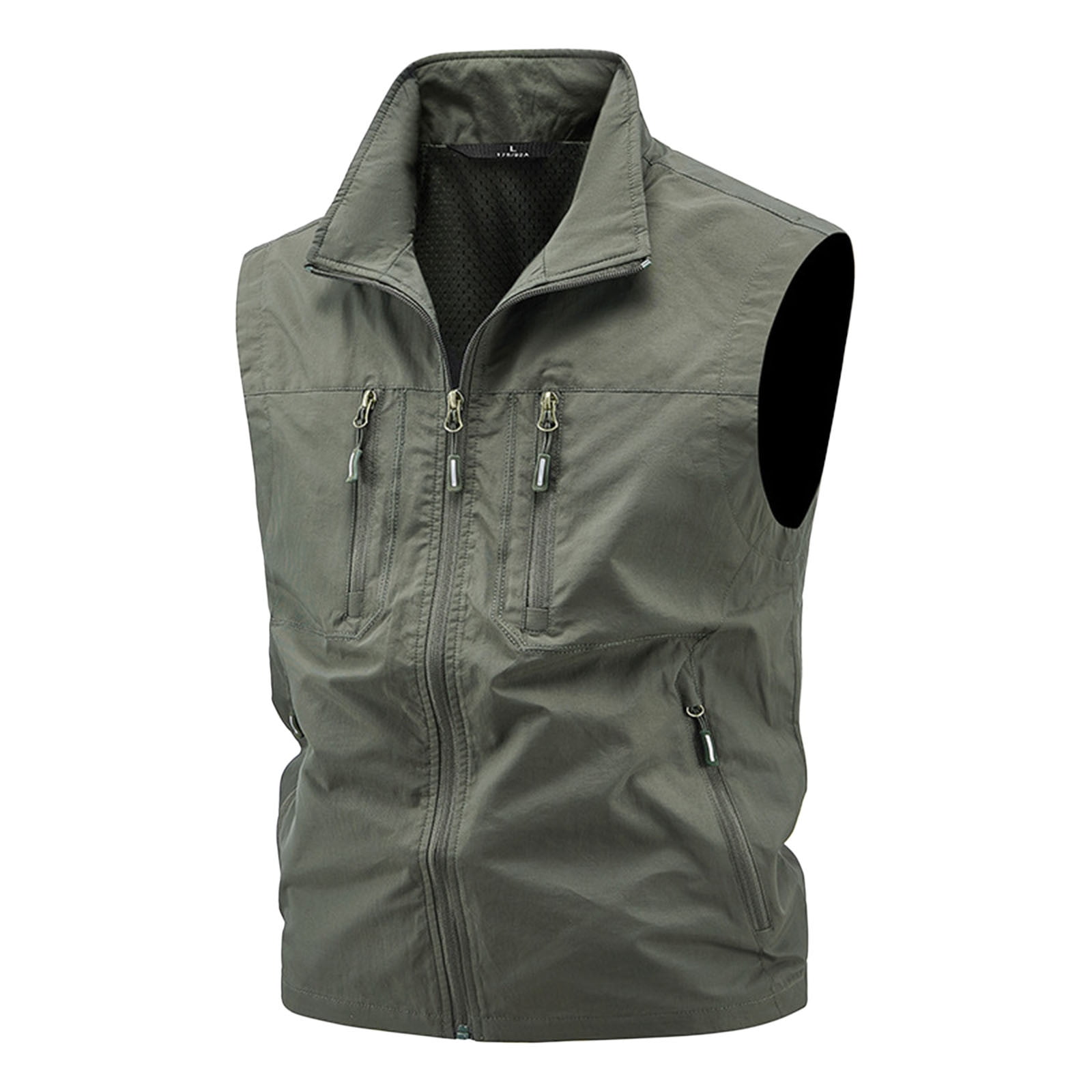 USNSM (M-5XL) Big and Tall Men's Work Vest Zipper Standing Collar ...