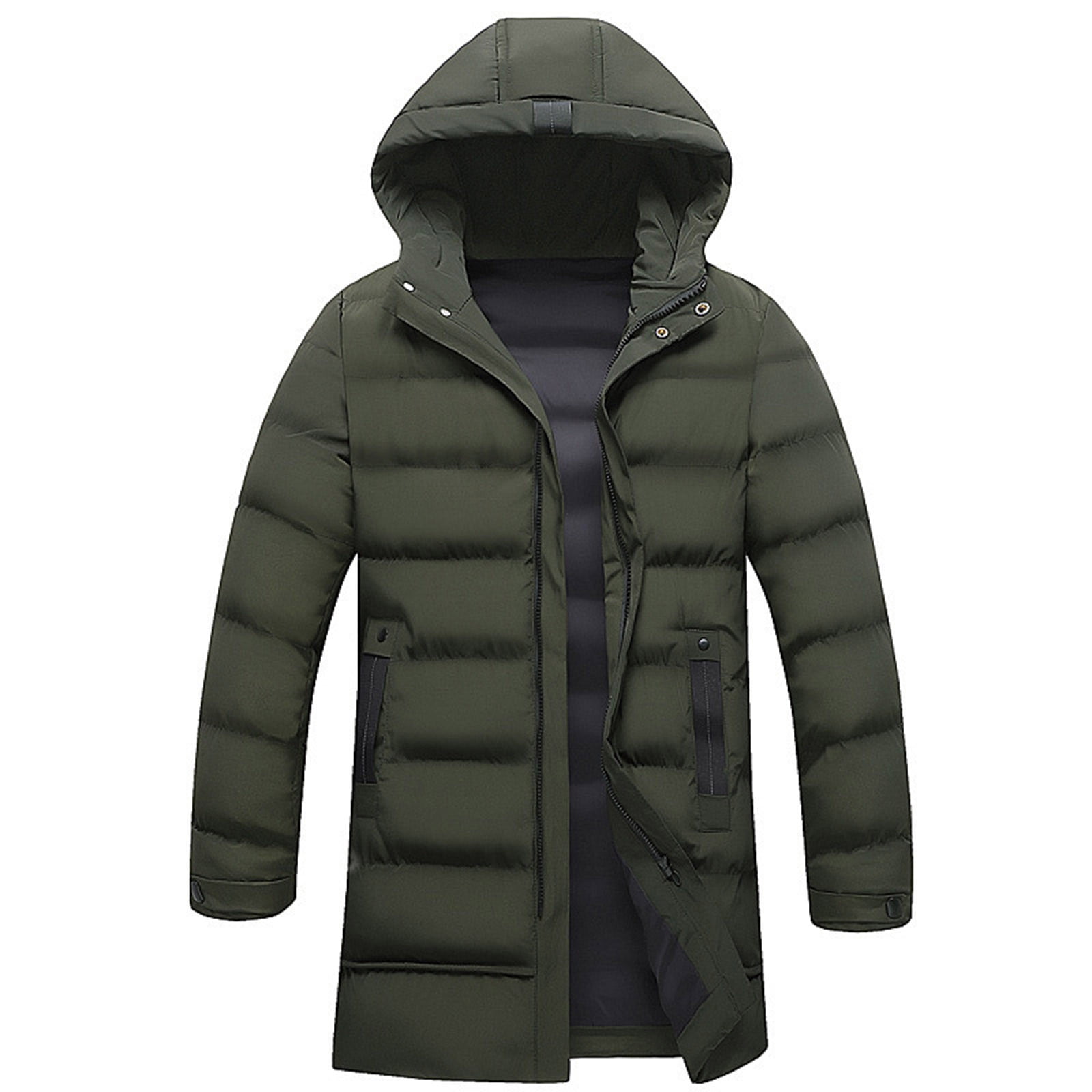 USNSM Men's Cotton Padded Jacket Winter Casual Plus Size Warm Mid ...