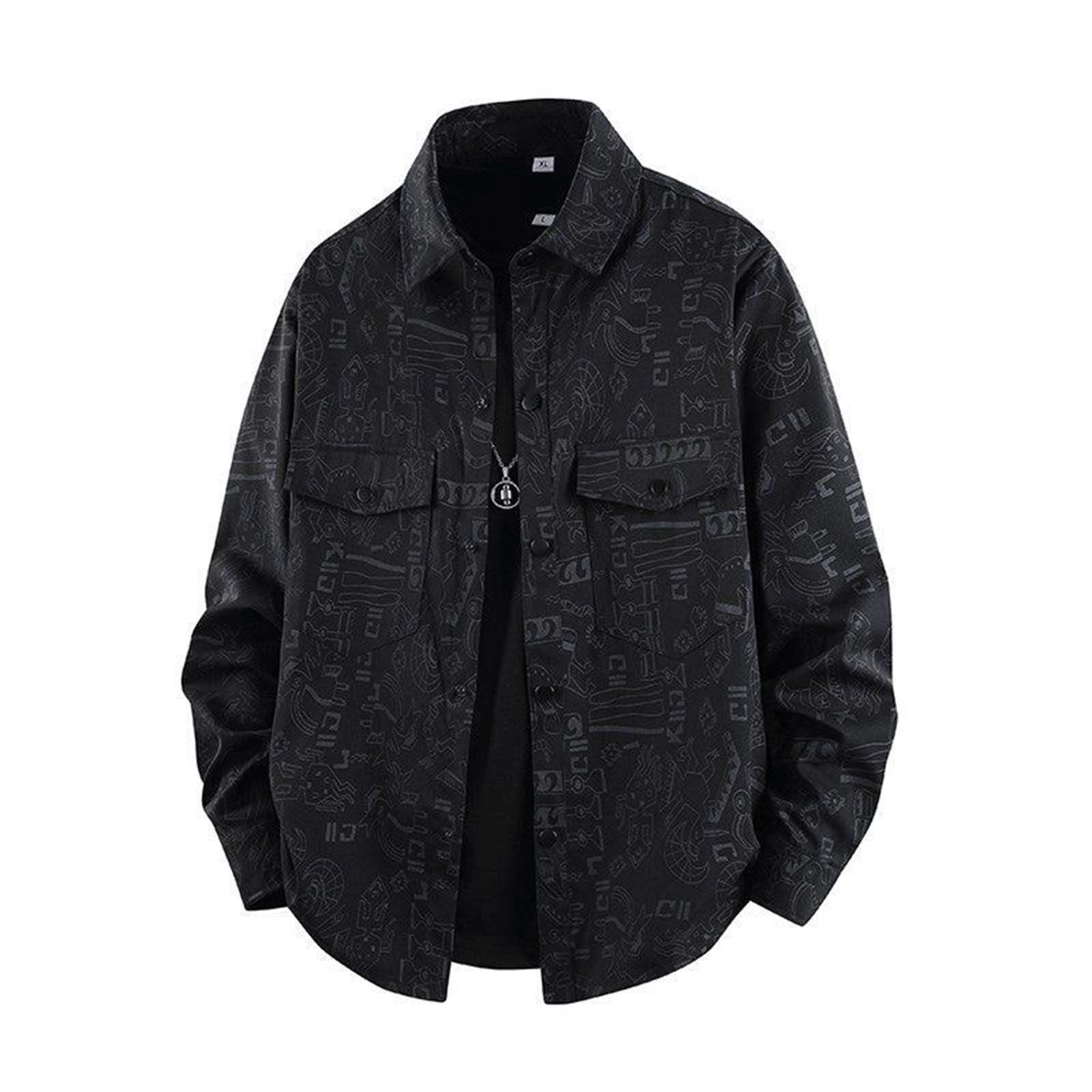 USNSM (S-5XL) Big and Tall Mens Vintage Button Down Corduroy Shacket ...
