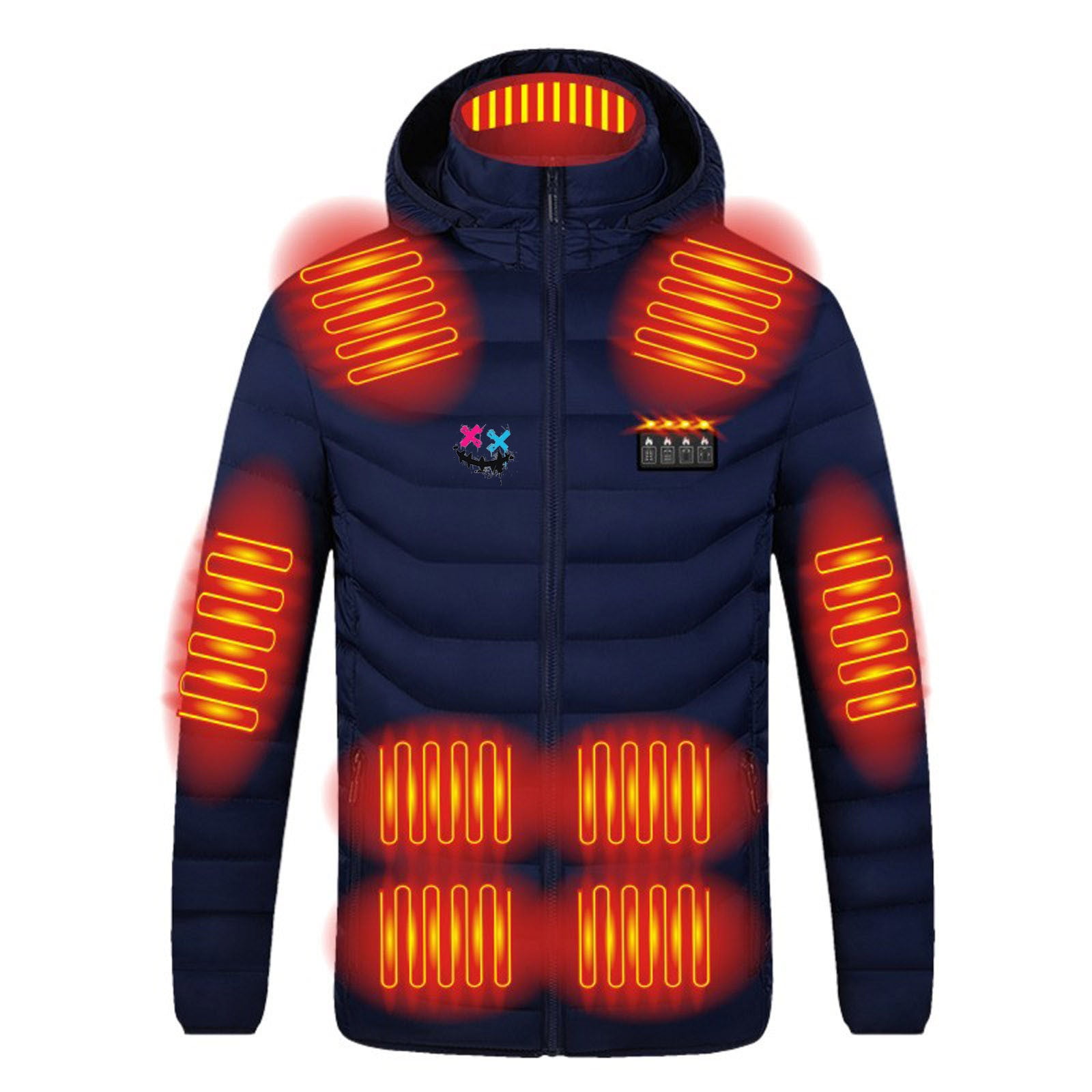 USNSM (S-6XL)Men's Plus Size Four-Control 21 Heating Zone Heated Jacket ...