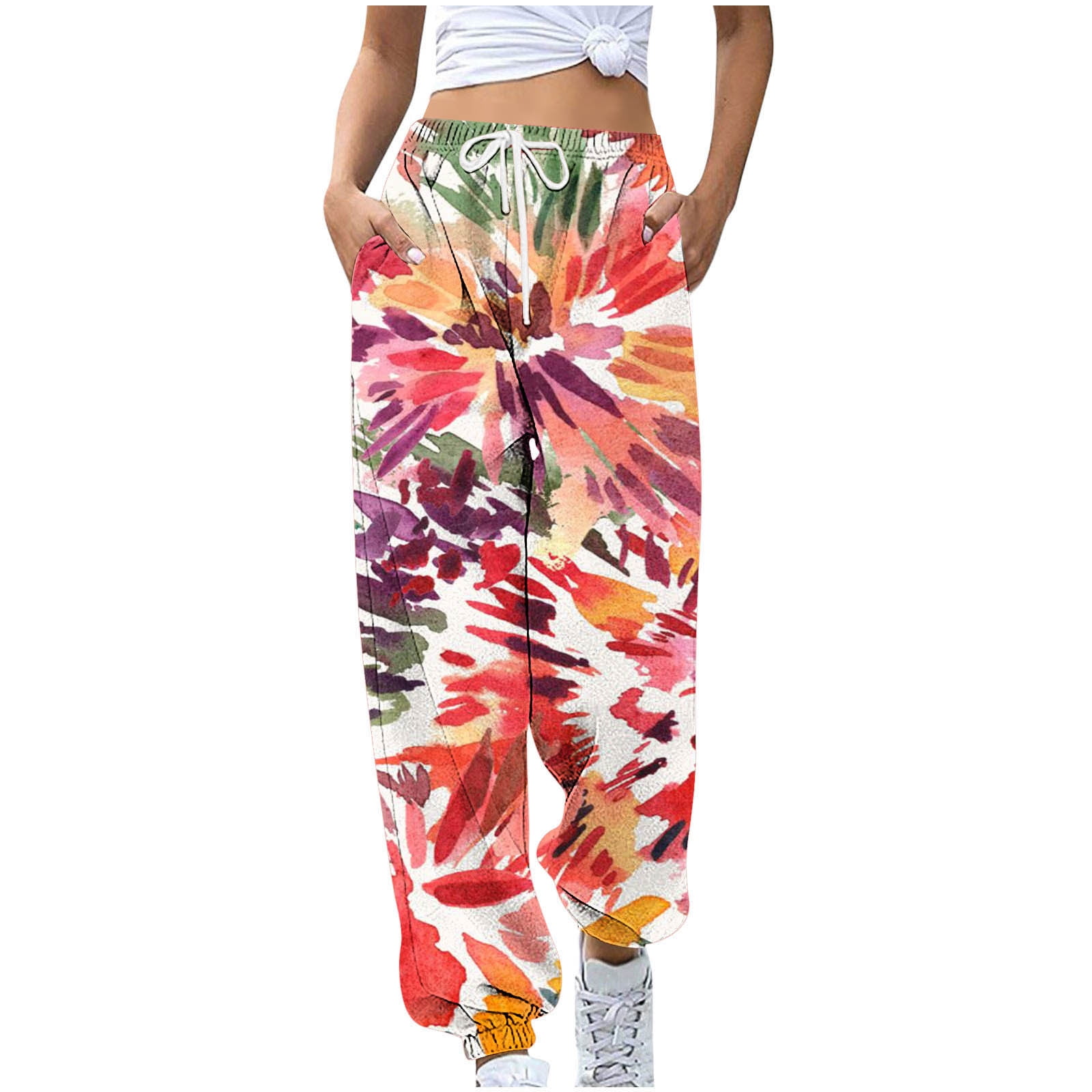 USNSM Yoga Harem Pants for Women Boho Tie Dye Hippie Lounge Pajamas ...
