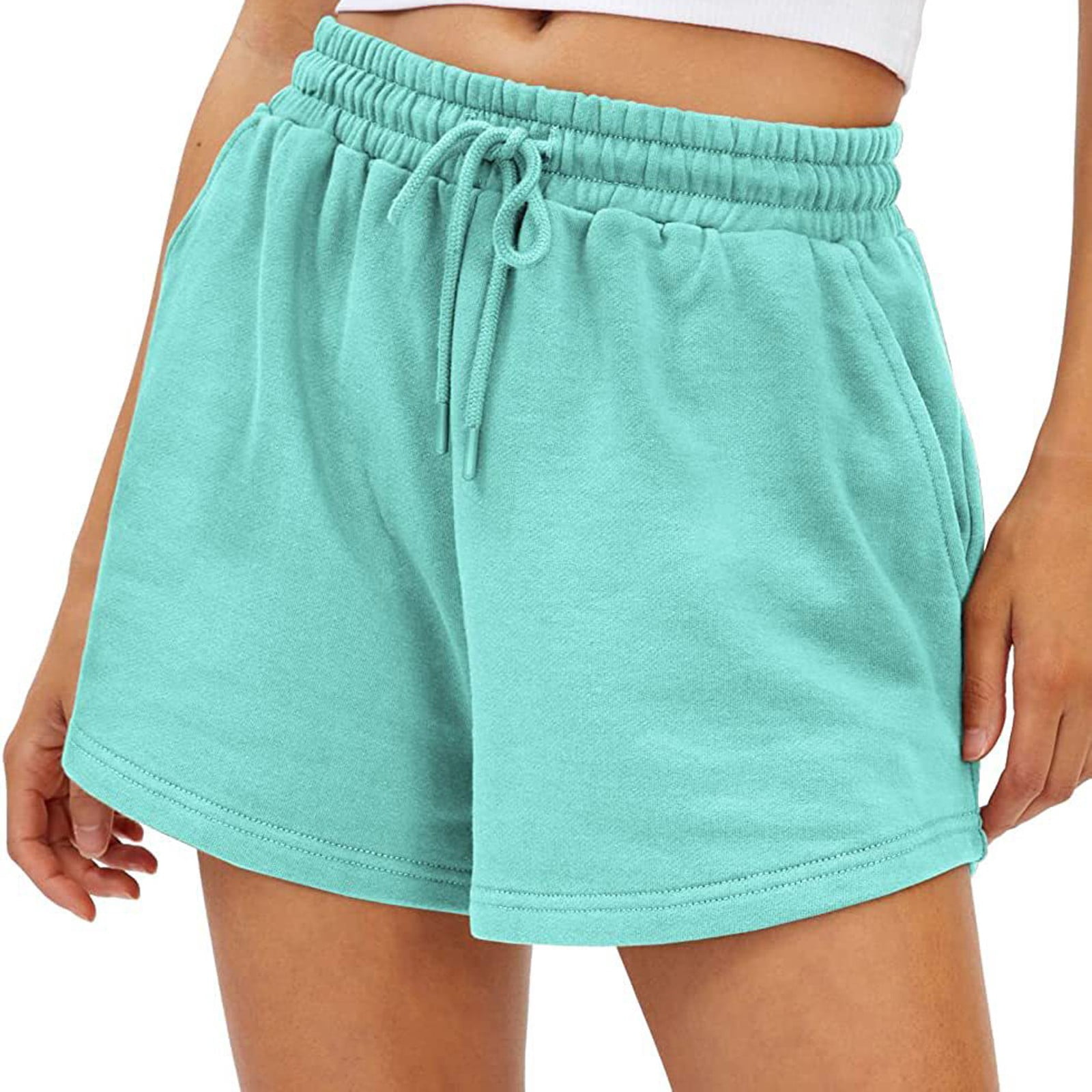 USOCUTE Comfy Cotton Sweat Shorts for Women Casual Summer Drawstring ...