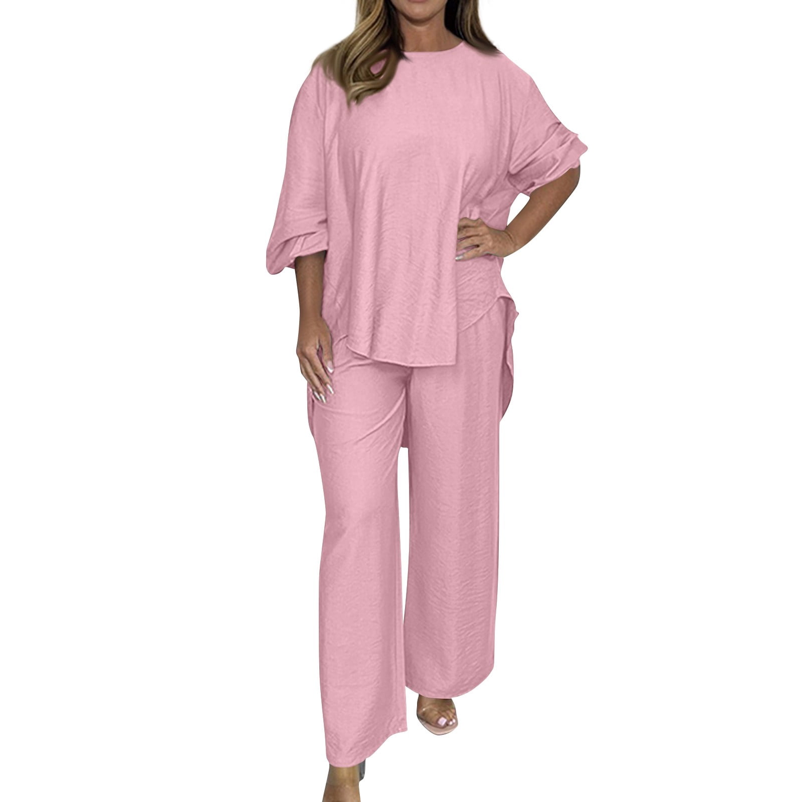 USOCUTE Linen Mother of The Bride Pant Suits Lace 2Pcs Wedding Formal ...