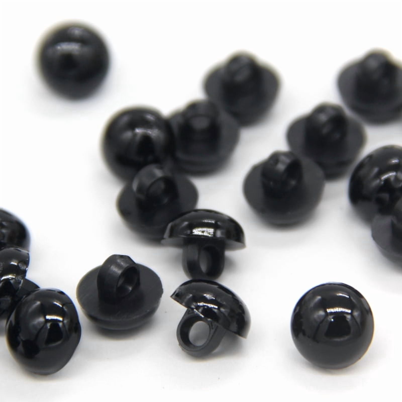 USOSOU 100PCS 11mm Sew on Eyes Plastic Black Pearl Buttons, for ...
