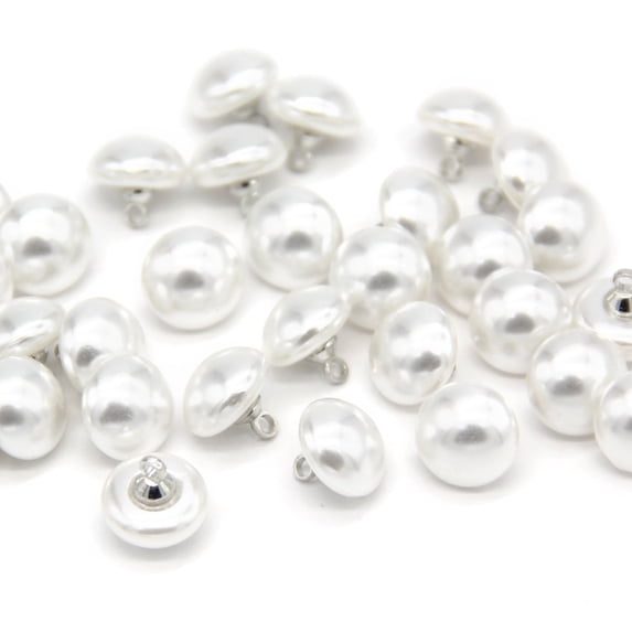 USOSOU 10mm Mushroom Semicircle Pearl Buttons, White Faux Pearl Buttons ...