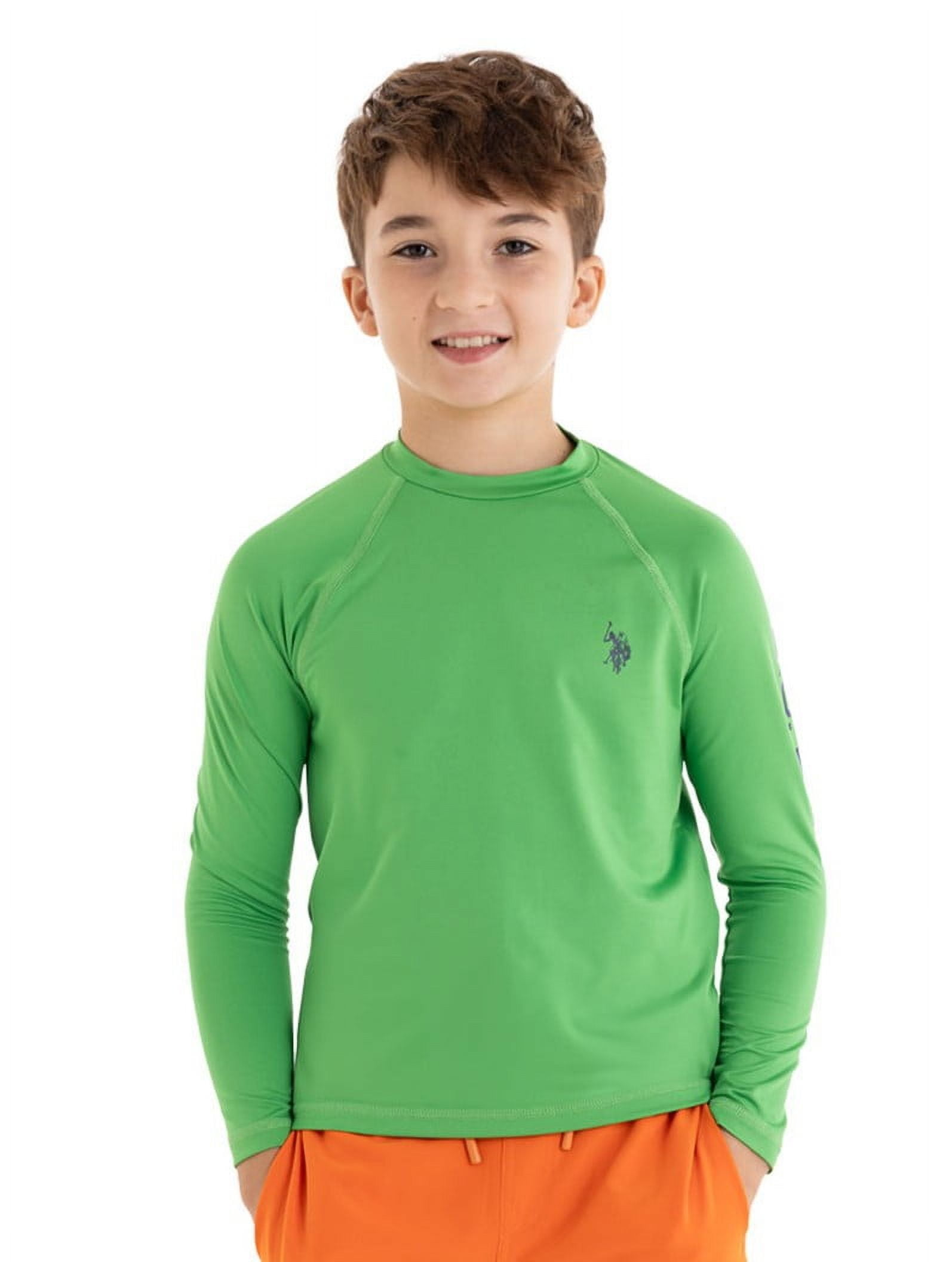 U.S. Polo Assn. Boys Long Sleeve Solid Rash Guard, Sizes 4-18 - Walmart.com