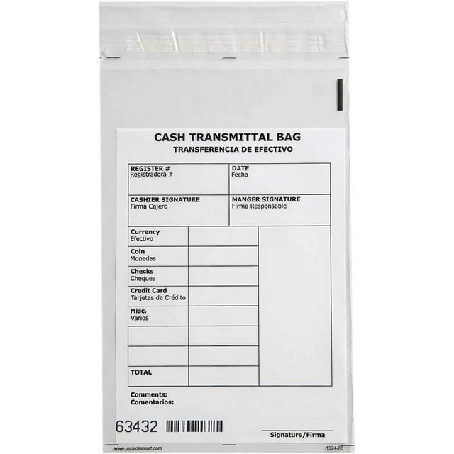 USPACKSMART Tamper Proof Business Cash Transmittal Bags, 6"x9 ...