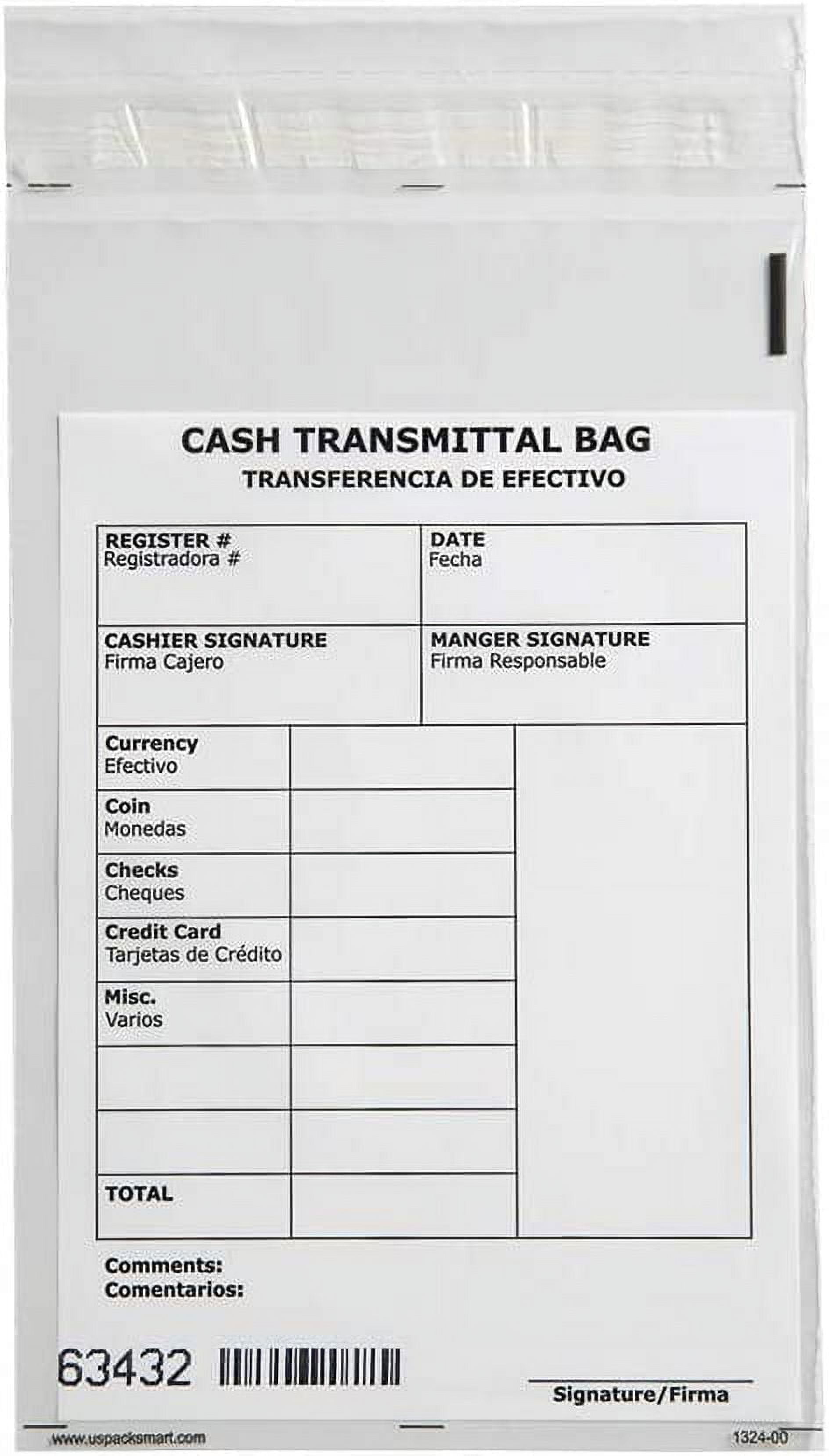 USPACKSMART Tamper Proof Business Cash Transmittal Bags, 6"x9 ...