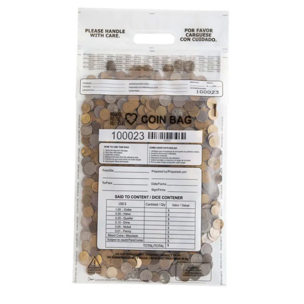 MMF INDUSTRIES Double Handle Coin Tote, 100 Bags/Box - Walmart.com