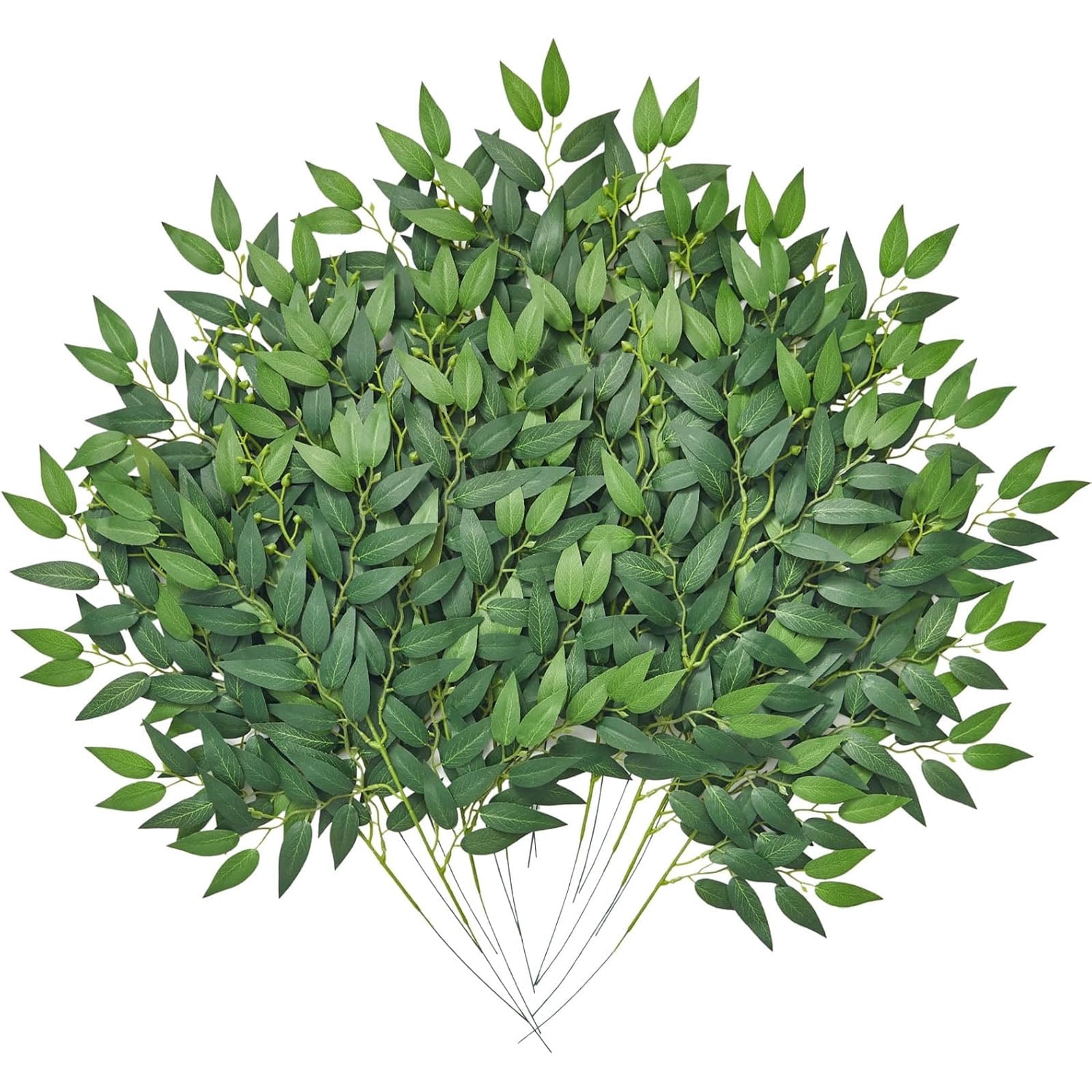 USPEED 12Pcs Artificial Italian Ruscus Greenery Stems, 21.6'' Fake ...