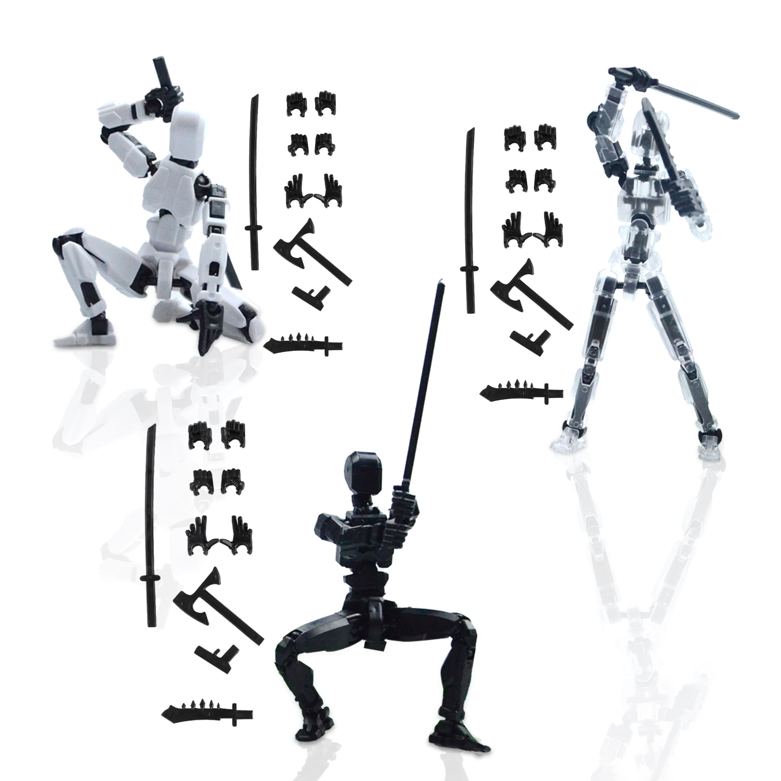 USPEED 3PCS Assembly Completed T13 Action Figure,3D Printed Multi ...