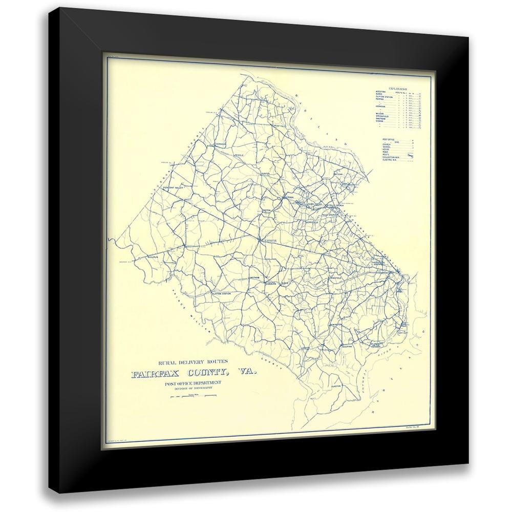 USPS 15x16 Black Modern Framed Museum Art Print Titled - Fairfax County ...