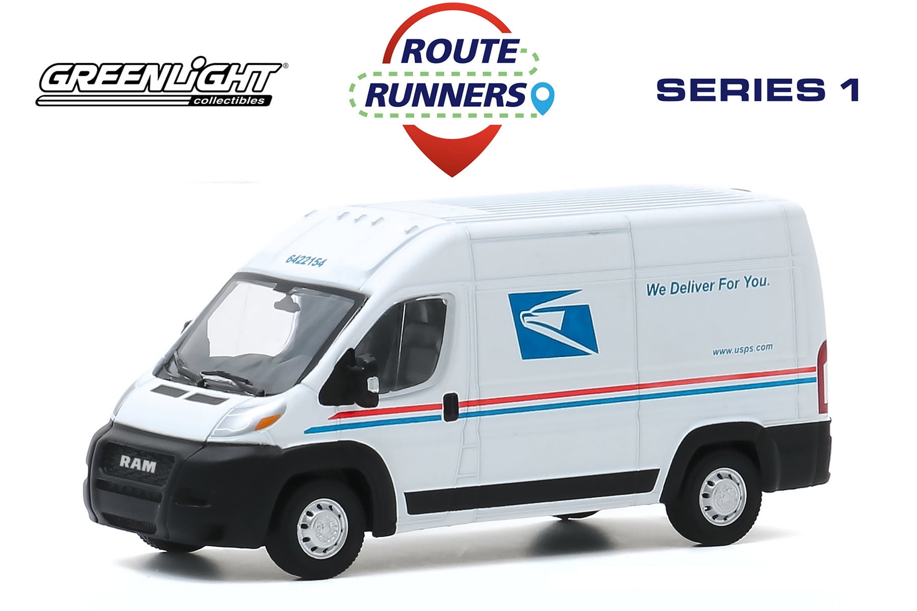 USPS 2019 Dodge Promaster Cargo Van, White - Greenlight 53010F/48 - 1/ ...