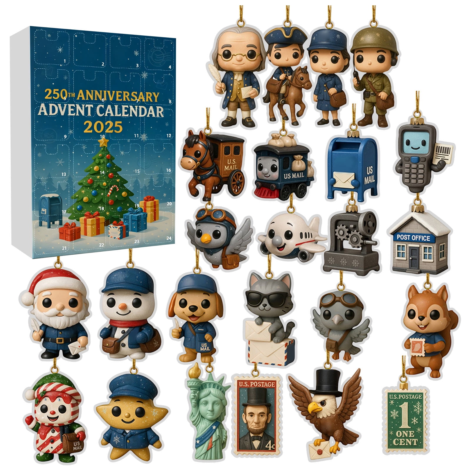 USPS 250th Anniversary Advent Calendar 2025, 24 Days Christmas ...