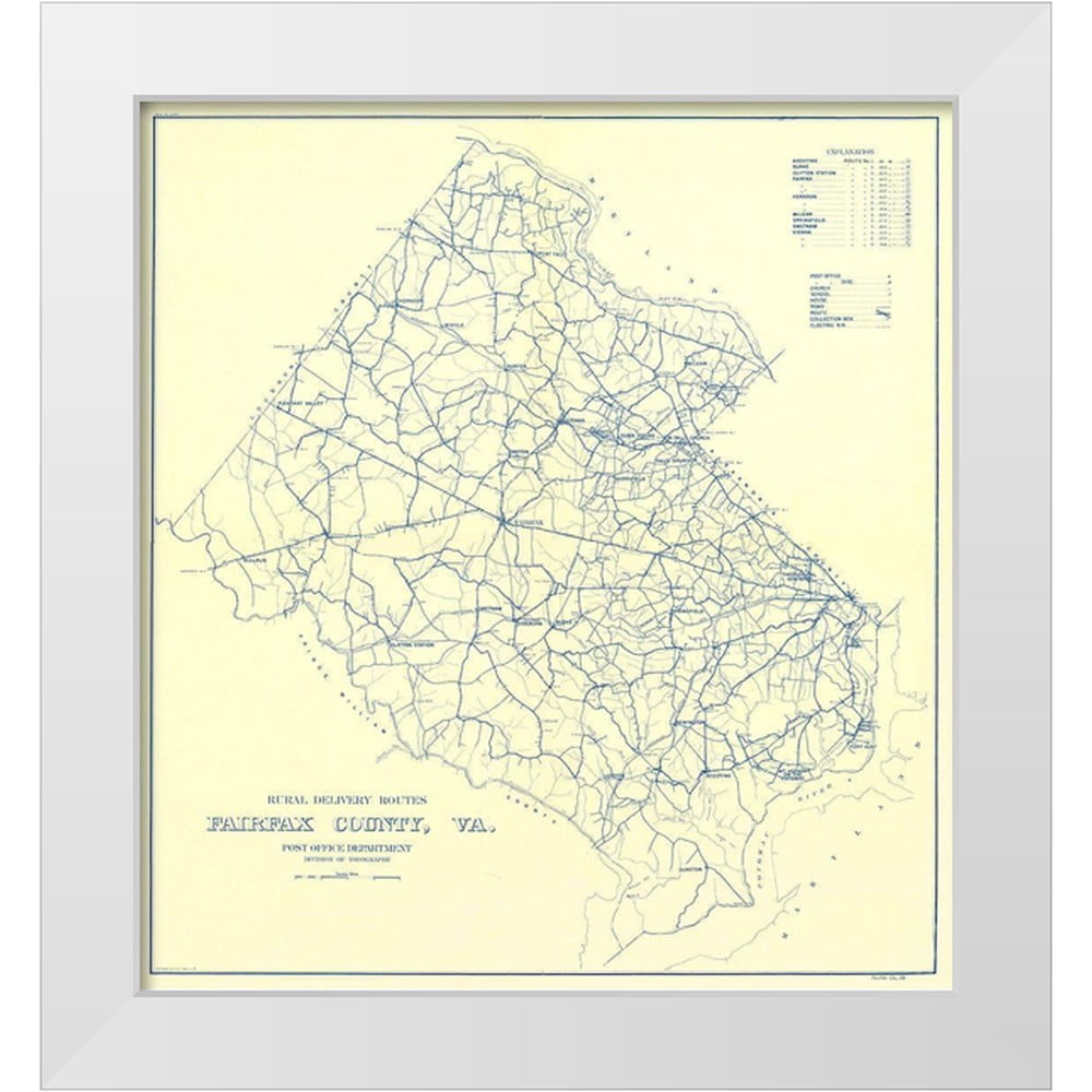 USPS 26x28 White Modern Wood Framed Museum Art Print Titled - Fairfax ...