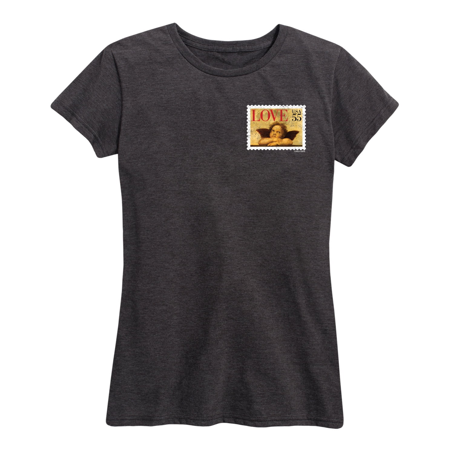 USPS - Cherub Stamp - Women's Short Sleeve Graphic T-Shirt - Walmart.com
