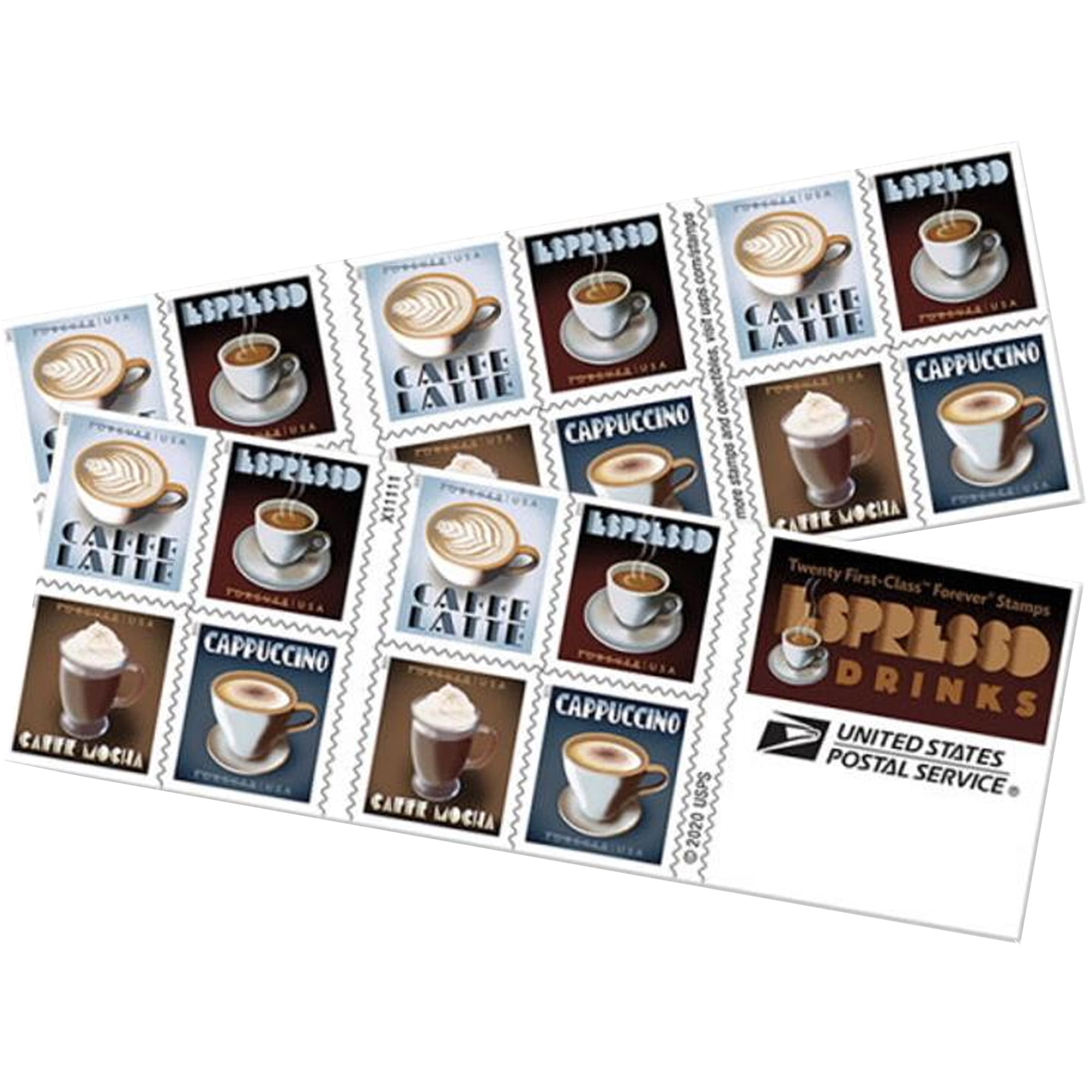 USPS Forever Stamps, Espresso Drinks: Coffee Cappuccino Caffe Latte ...