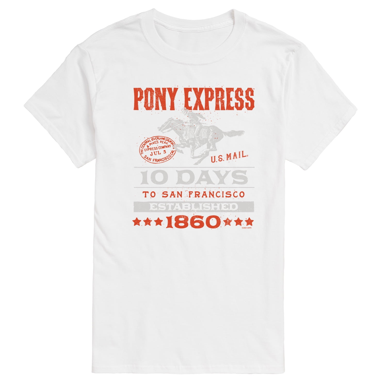 USPS - Pony Express 10 Days To San Fran Est. 1860 - Men's Short Sleeve ...