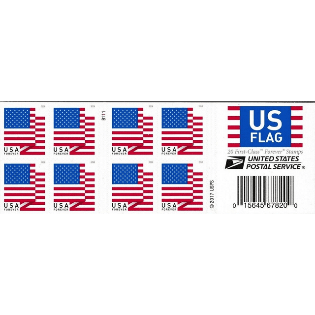 USPS United States Flag 2018 Forever Stamps Book of 20 - Walmart.com