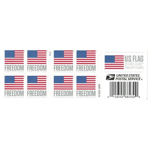 USPS U.S. Flag 2023 Forever Stamps Book of 20 - Walmart Business Supplies