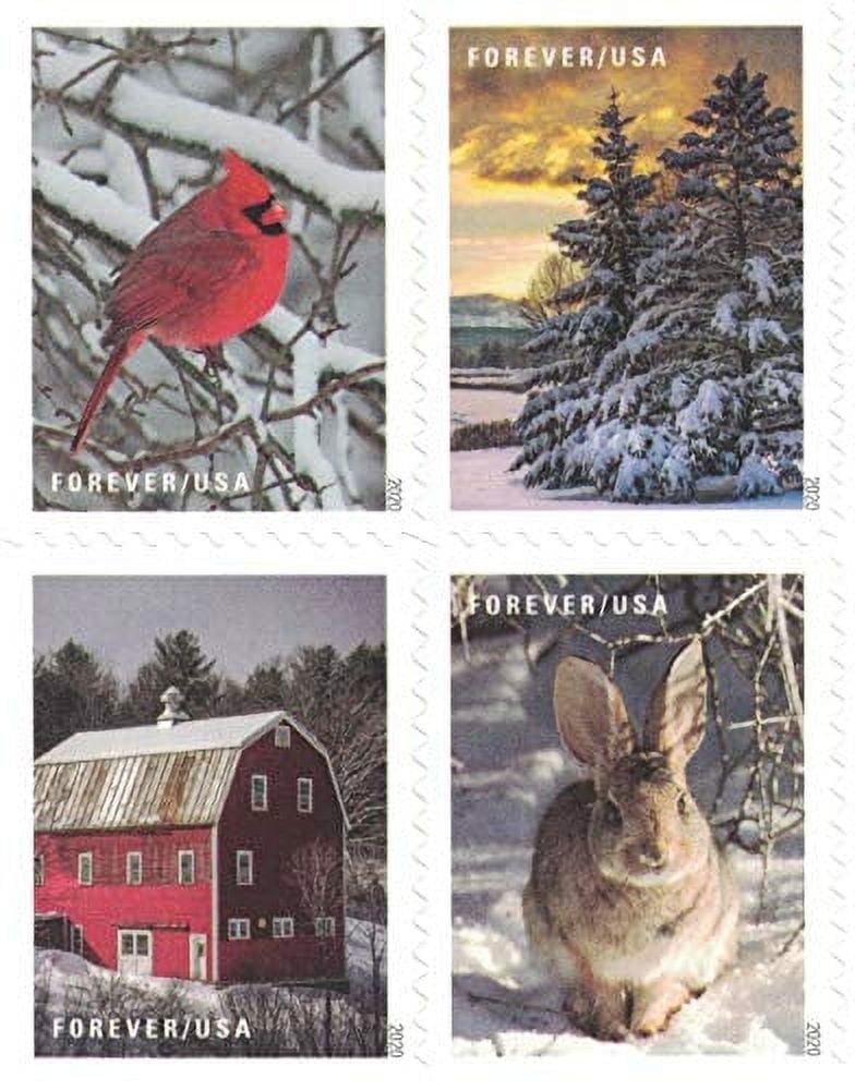 USPS Winter Scenes Double-Sided Forever, 20 Stamps - Walmart.com